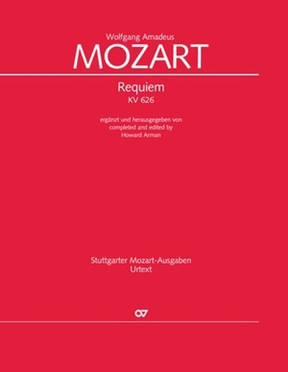 Wolfgang Amadeus Mozart Requiem KV 626 d-moll GCh-Orch [Chp]